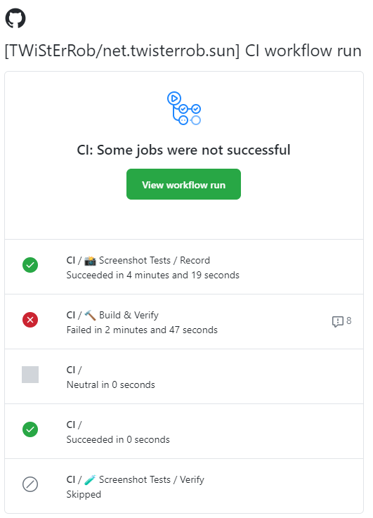 "Run failed:" email notification looks strange · community · Discussion #32172 · GitHub