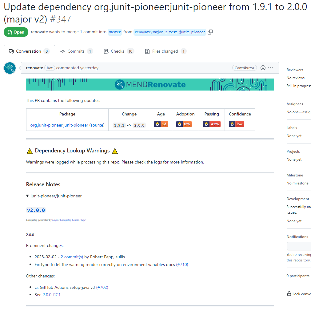 Release log feedback · Issue #711 · junit-pioneer/junit-pioneer · GitHub