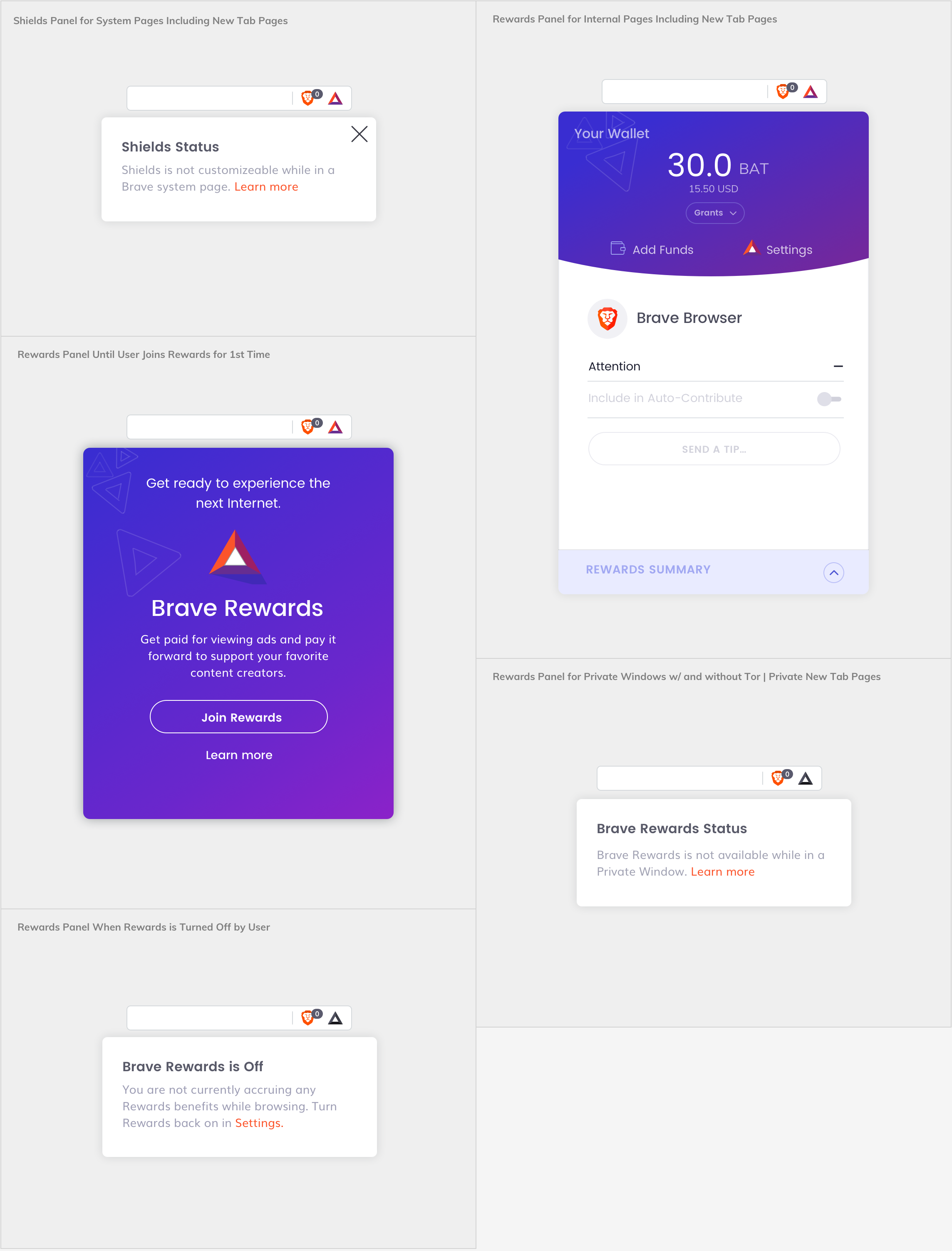 Need new Rewards and Shields panels · Issue #2358 · brave/brave-browser ...
