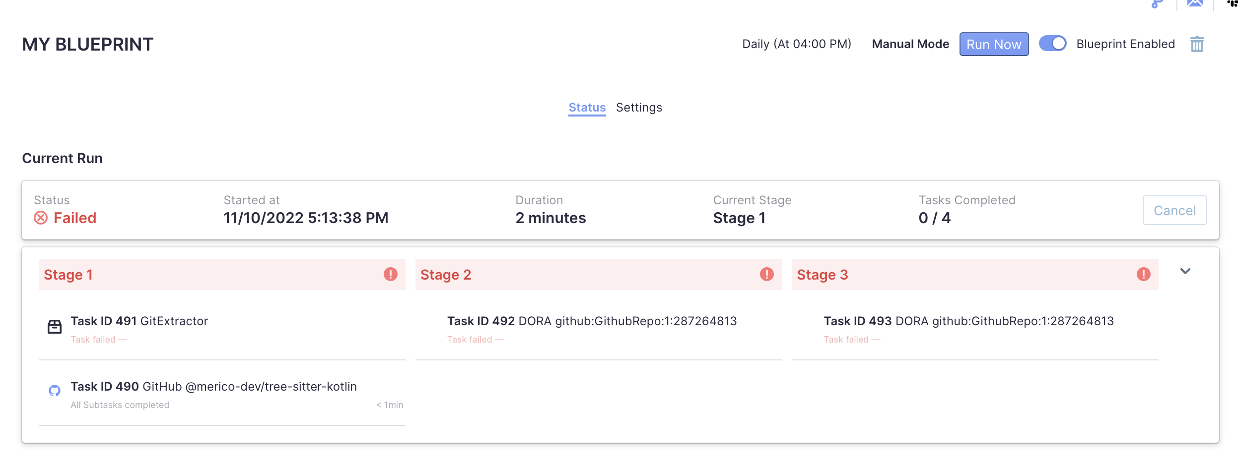 Bug Git Extractor Git Extractor Task Failed In A Github Blueprint · Issue 3719 · Apache
