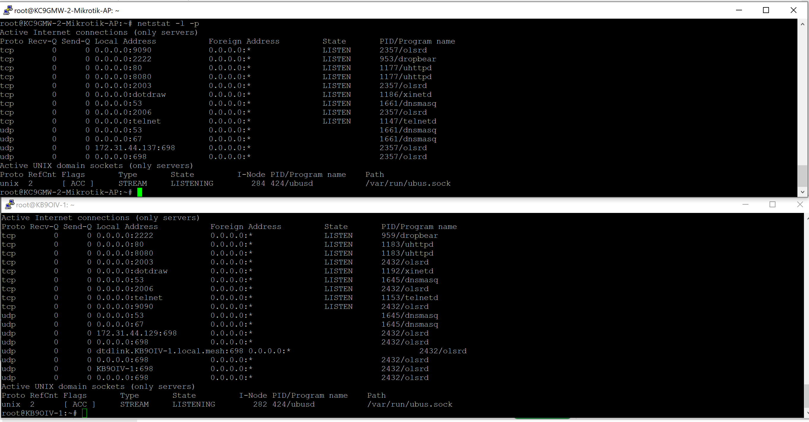 A node will not communicate its name. Neighbors display the IP address ...