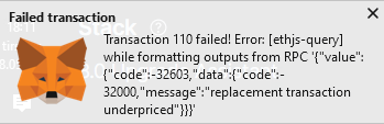 "Replacement transaction underpriced" · Issue #11128 · MetaMask ...