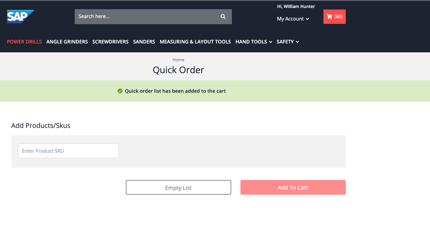 Quick Order Page Showing That A Product Was Added To The Cart But It Isnt When Stock Is Maxed