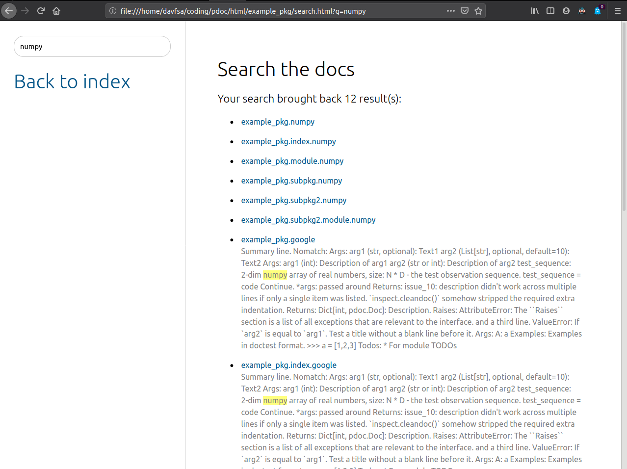 ENH: Offline search using JS index · Issue #184 · pdoc3/pdoc · GitHub