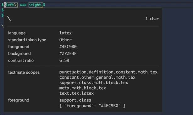 Bracket pair highlighting for LaTeX equations · Issue #137774 · microsoft/vscode · GitHub