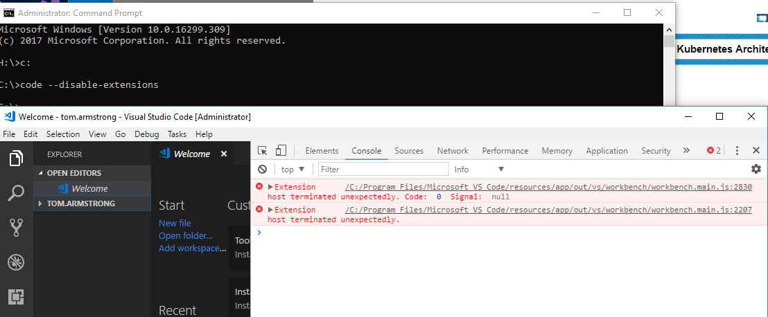 Extension host terminated unexpectedly. · Issue #46691 · microsoft/vscode · GitHub