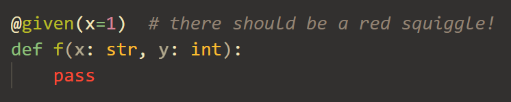 Signature of `given` is partially unknown for Python