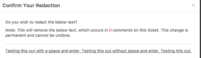Redaction app unable to find comment string it contains a space ...