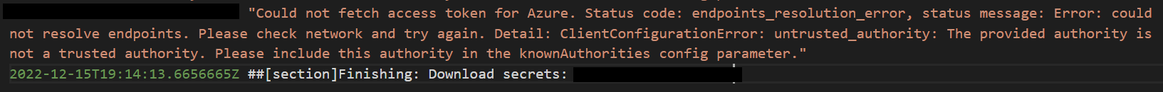 Azurekeyvault Fails With Endpointsresolutionerror · Issue 17485 · Microsoftazure Pipelines