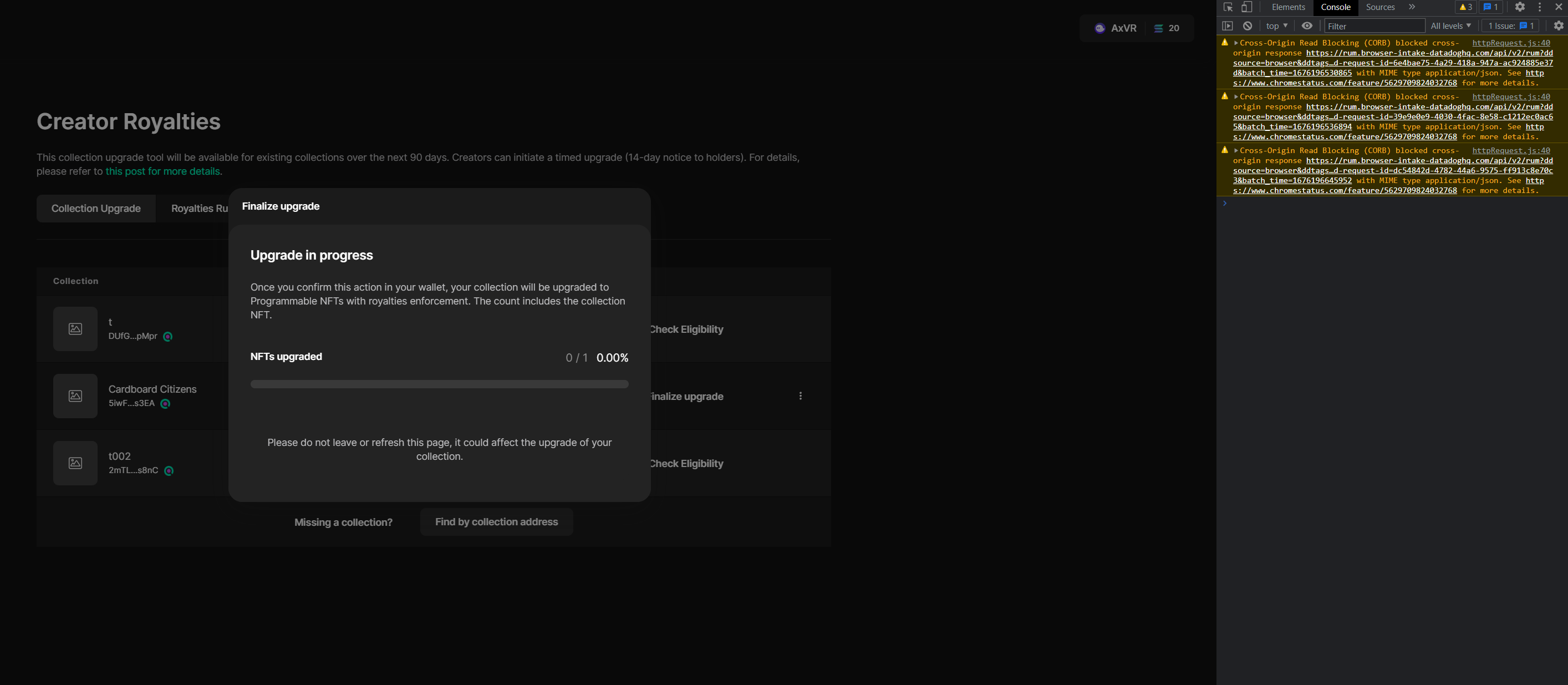 Collection Upgrade : NFT aren't elegible · Issue #3 · metaplex-foundation/mip · GitHub