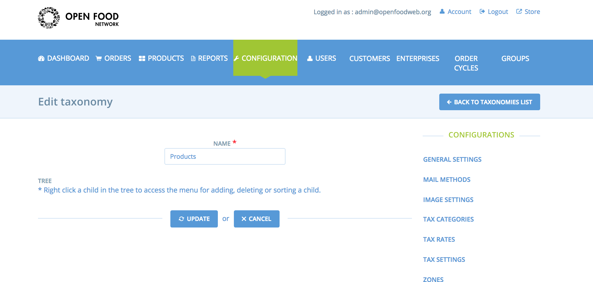 Taxonomies / Product Categories broken · Issue #1965 · openfoodfoundation/openfoodnetwork · GitHub