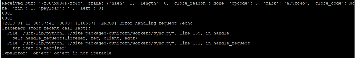 When Js Sends Wsclose To Geventwebsocketpy Websocketpy Cause