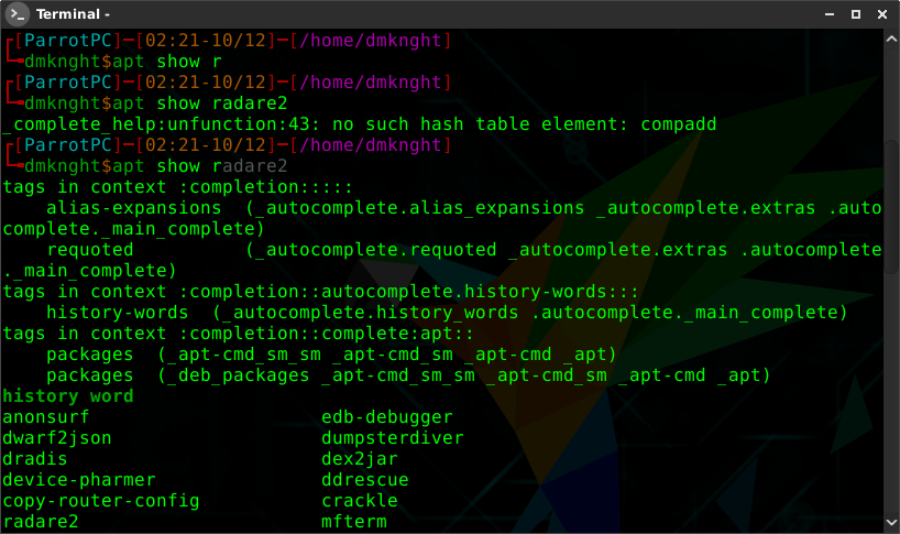 The list group disapears, leads to "zsh: do you wish to see all X ...