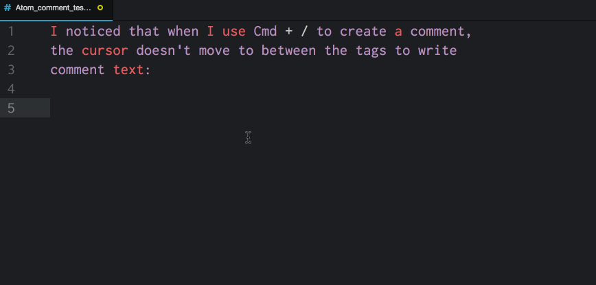 Cursor Doesn T Move To The Correct Position When Creating Comments Using Cmd · Issue 17199