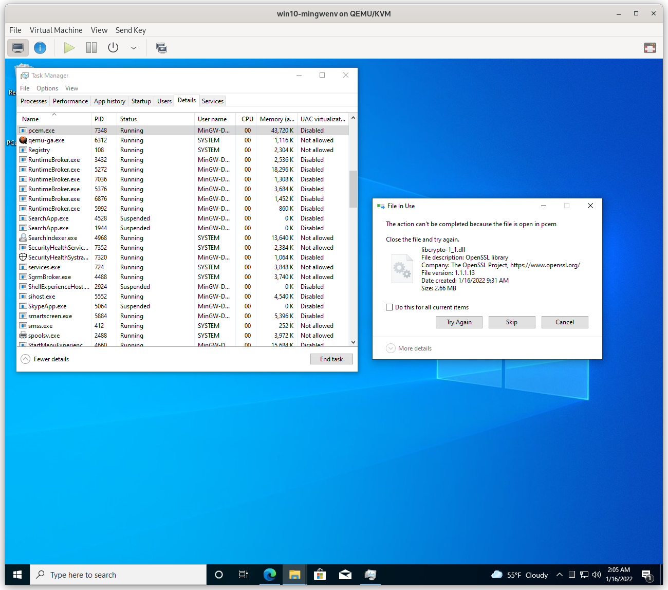 PCem does not seem to close when main window closes on Windows. · Issue ...