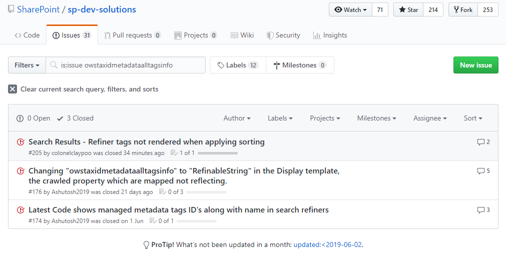Search Results - Refiner tags not rendered when applying sorting · Issue #205 · pnp/sp-dev ...