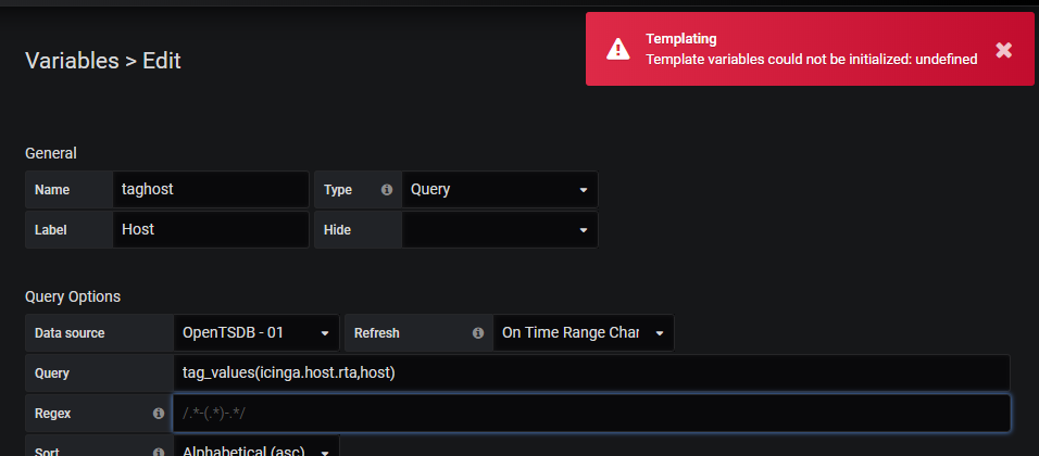 OpenTSDB : templating variable and values of tagk failed · Issue #19112 · grafana/grafana · GitHub