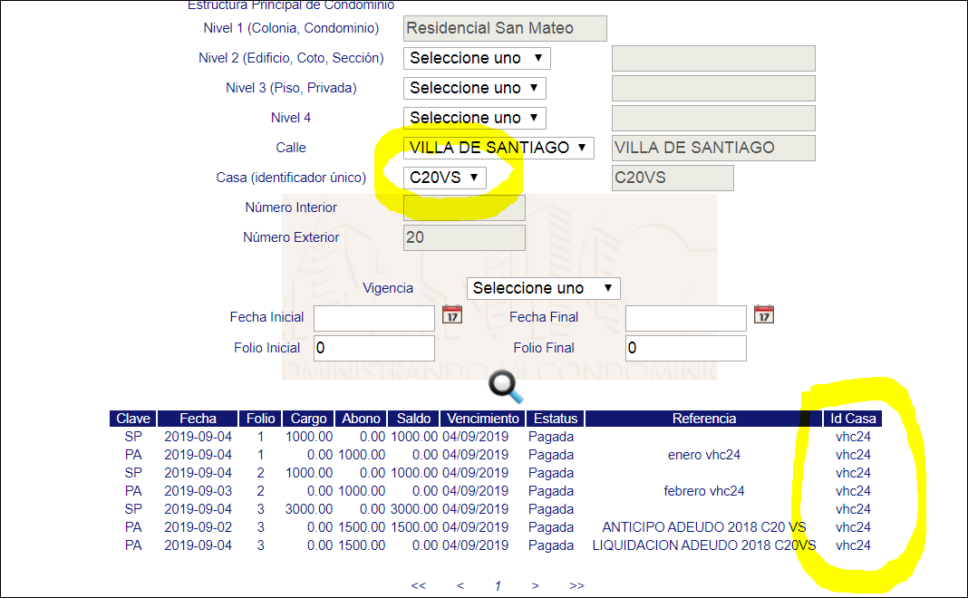 Condominios - No aplica correctamente los filtos de ID casa · Issue ...