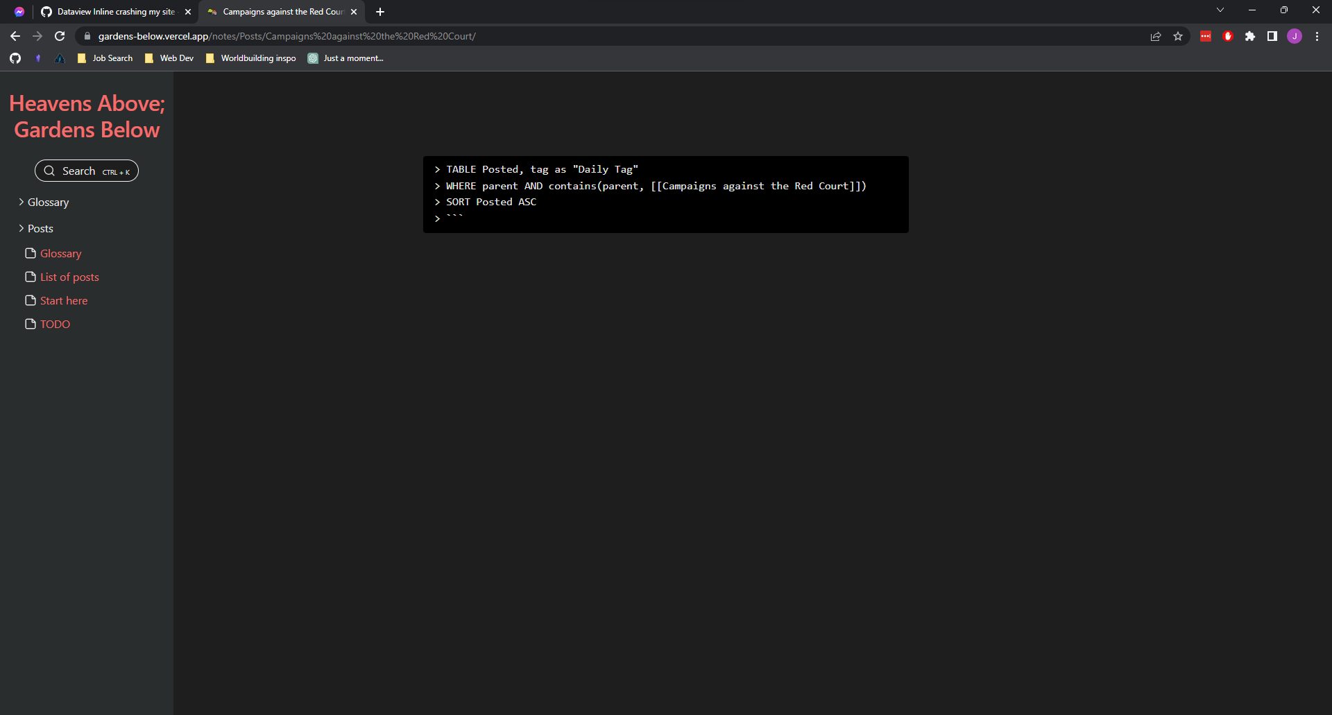 Dataview Inline crashing my site · Issue #262 · oleeskild/obsidian-digital-garden · GitHub