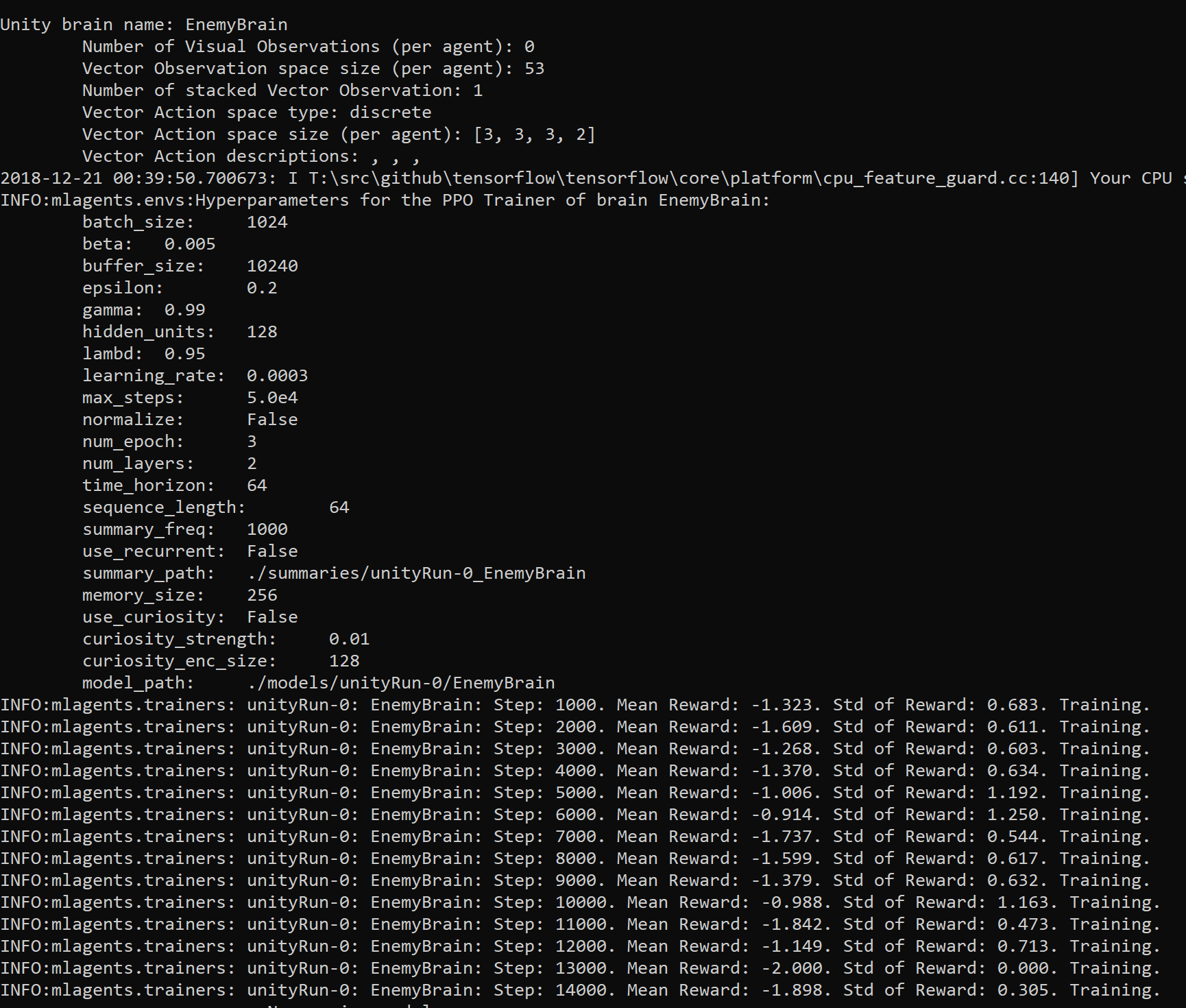 Brain's discrete action output exceeds given value range after a number ...