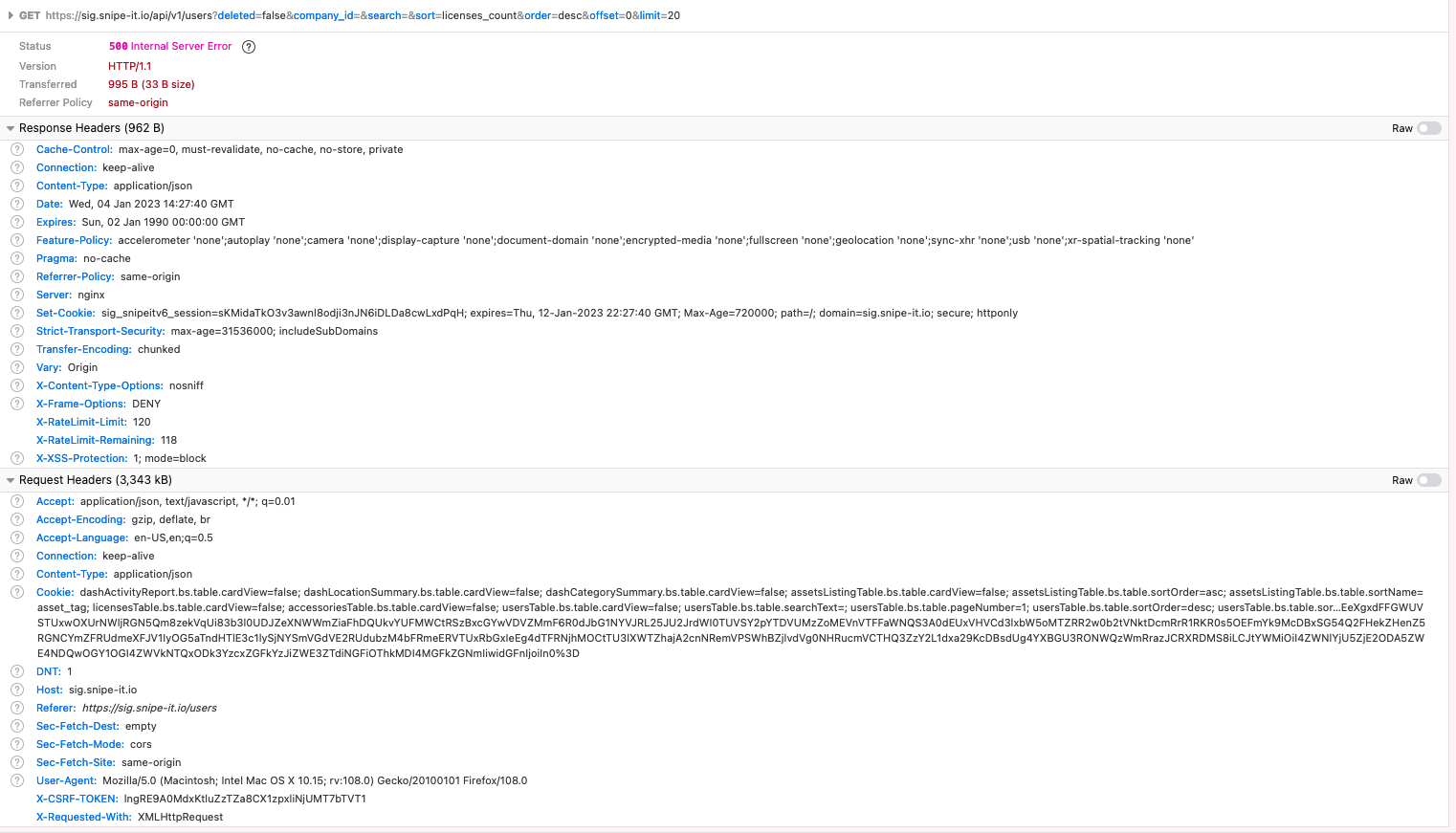 Server error 500 · Issue #12302 · snipe/snipe-it · GitHub
