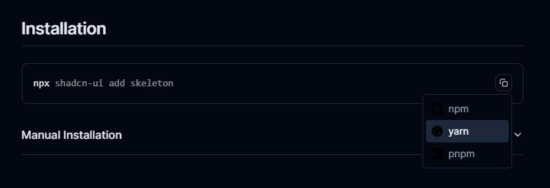 Package manager icons have no color in the copy drop down, very hard to see in dark mode · Issue ...