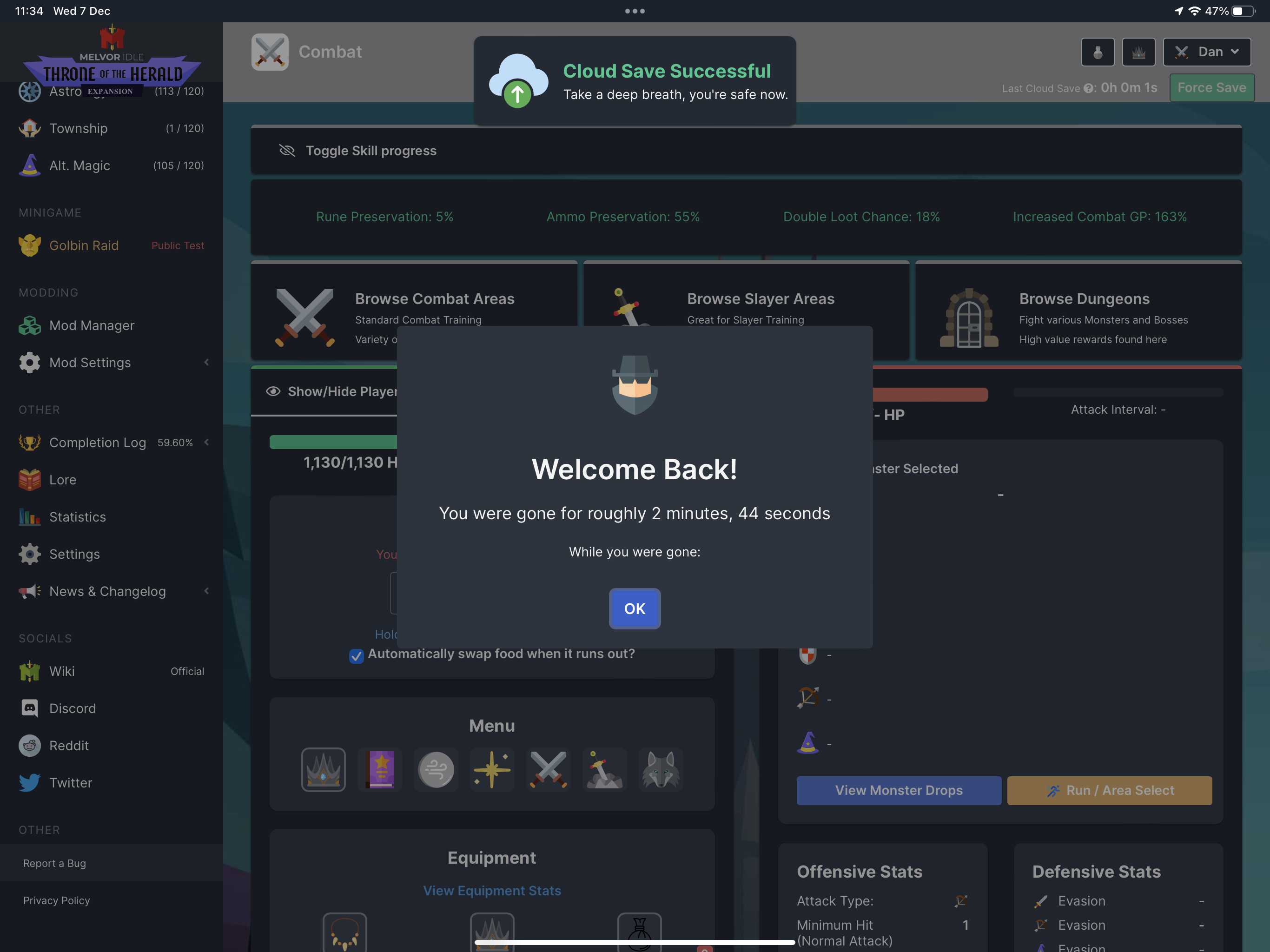 [Bug]: Account stuck stunned. · Issue #3074 · MelvorIdle/melvoridle.github.io · GitHub