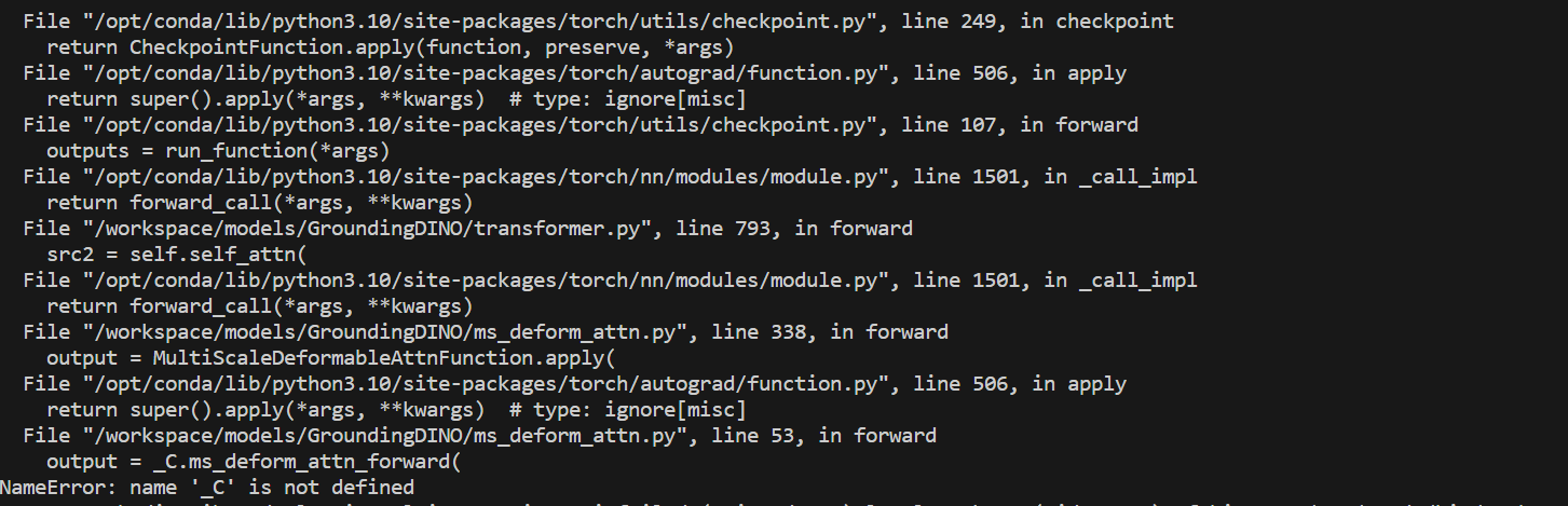 你好，用一张rtx4090 20G显存的卡跑了下训练代码，报错"Failed to load custom C++ ops. Running on CPU mode Only ...