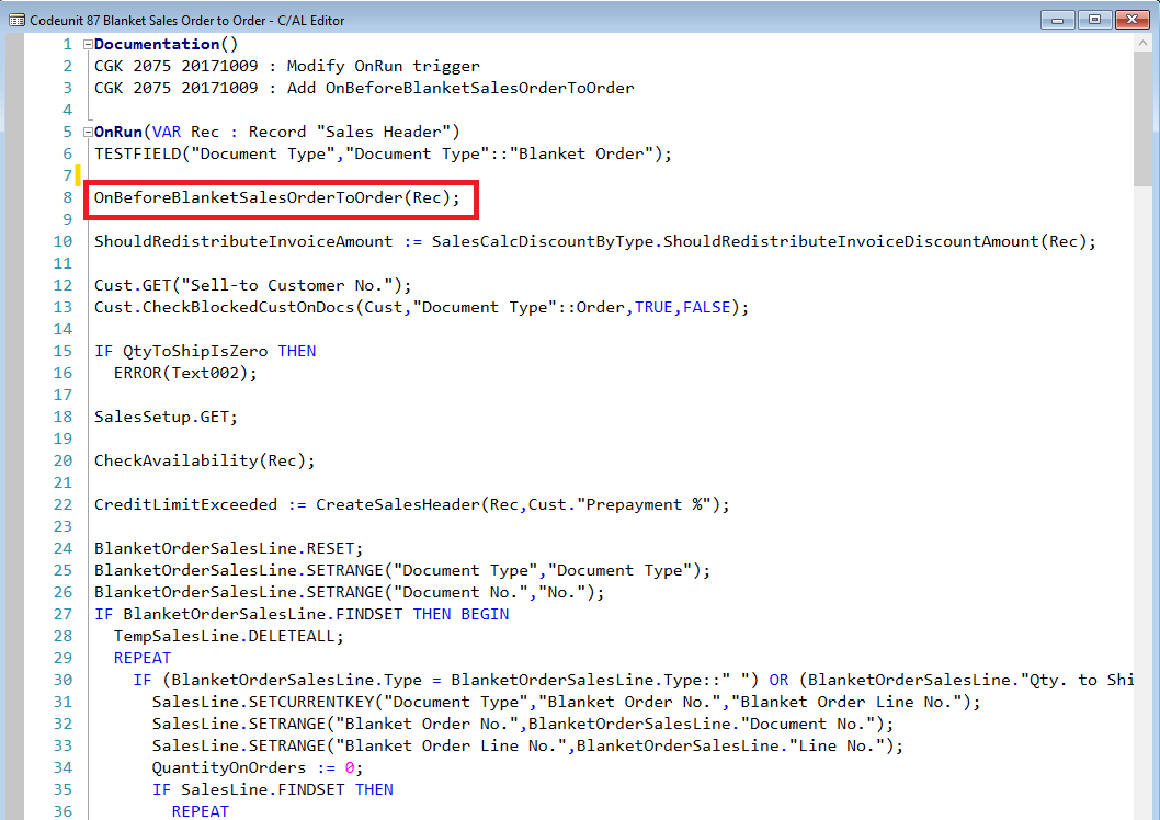[Event Request] Codeunit 87 Blanket Sales Order to Order - OnBeforeBlanketSalesOrderToOrder ...
