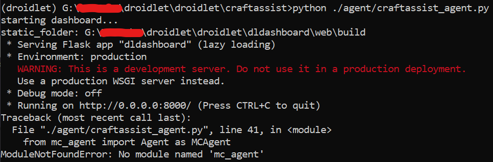 running craftassist, building the client and the server · Issue #46 · facebookresearch/fairo ...