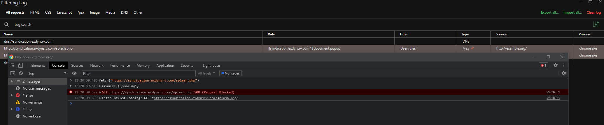 Rule with $important modifier should has higher priority than rule with $all modifier · Issue ...