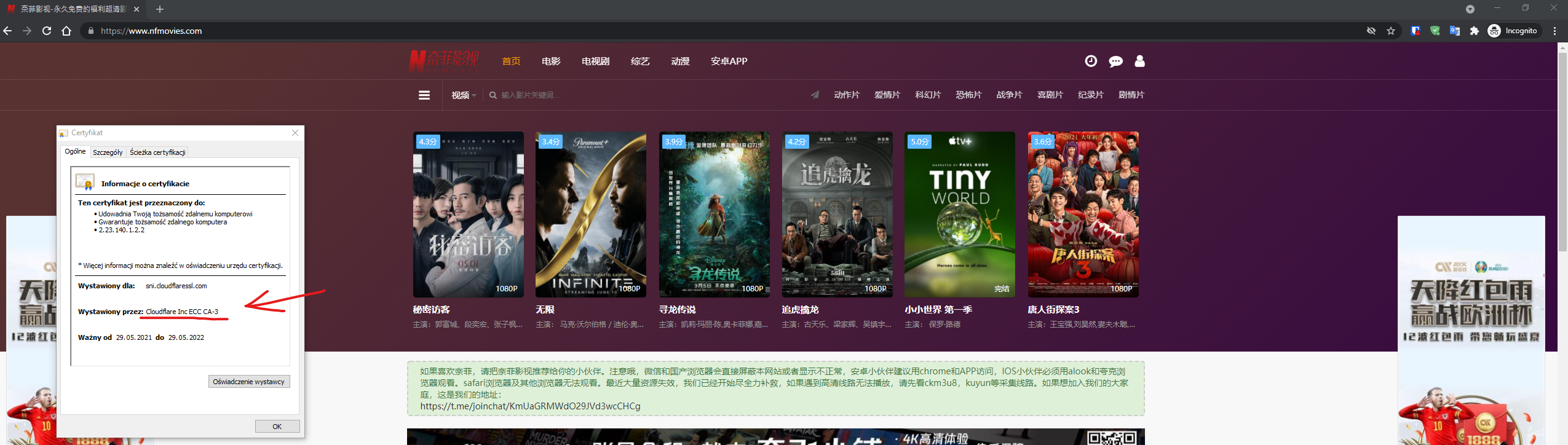 A `$network` exception rule disables HTTPS filtering on some websites ...