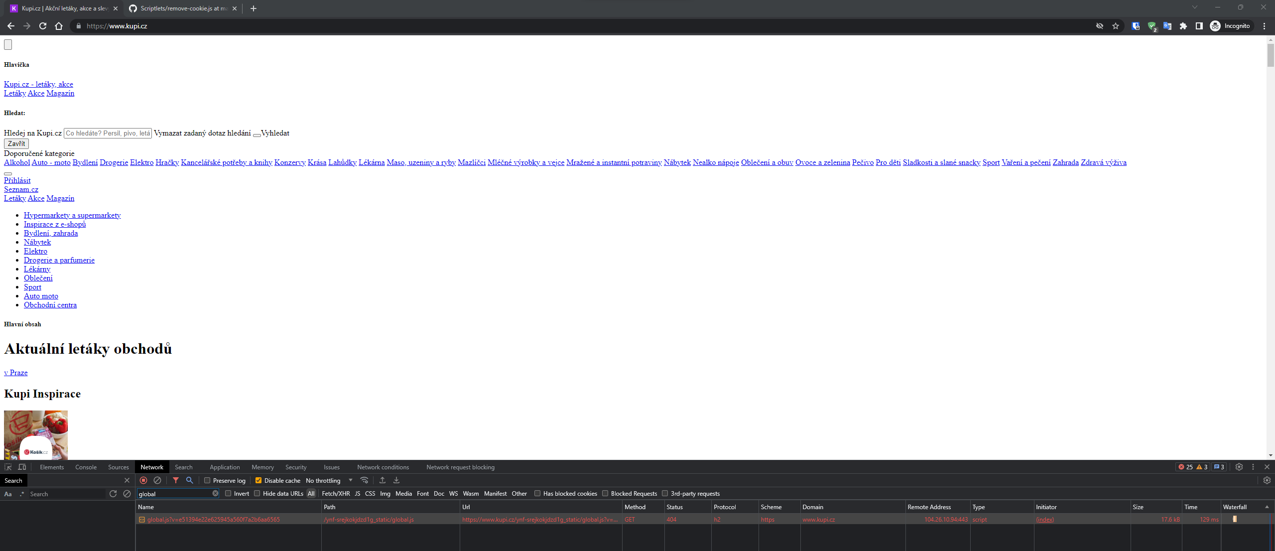 Fix 'remove-cookie' — broken kupi.cz · Issue #326 · AdguardTeam/Scriptlets · GitHub