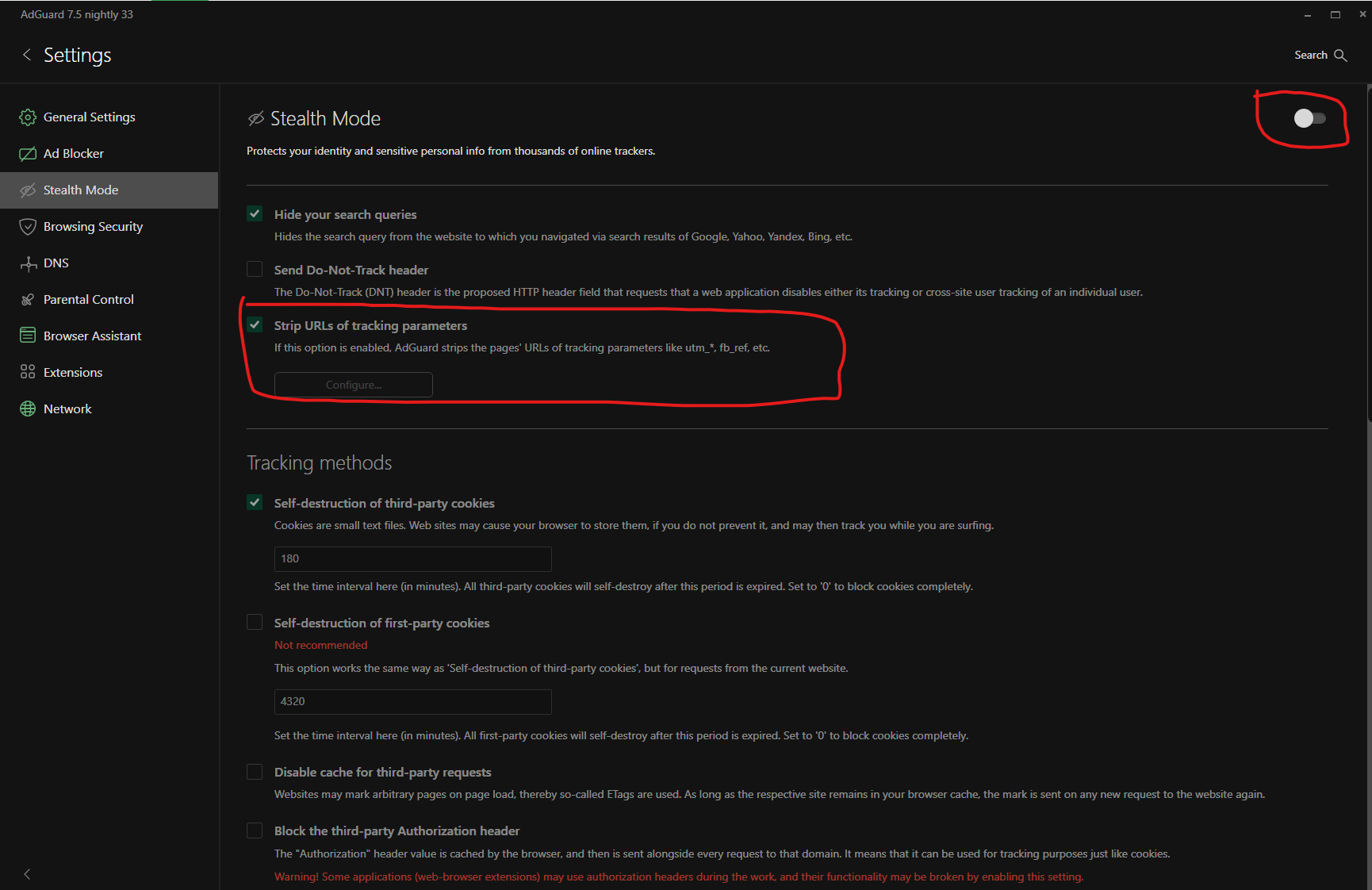 Parameters from URL are removed even if stealth mode is disabled · Issue #1357 · AdguardTeam ...
