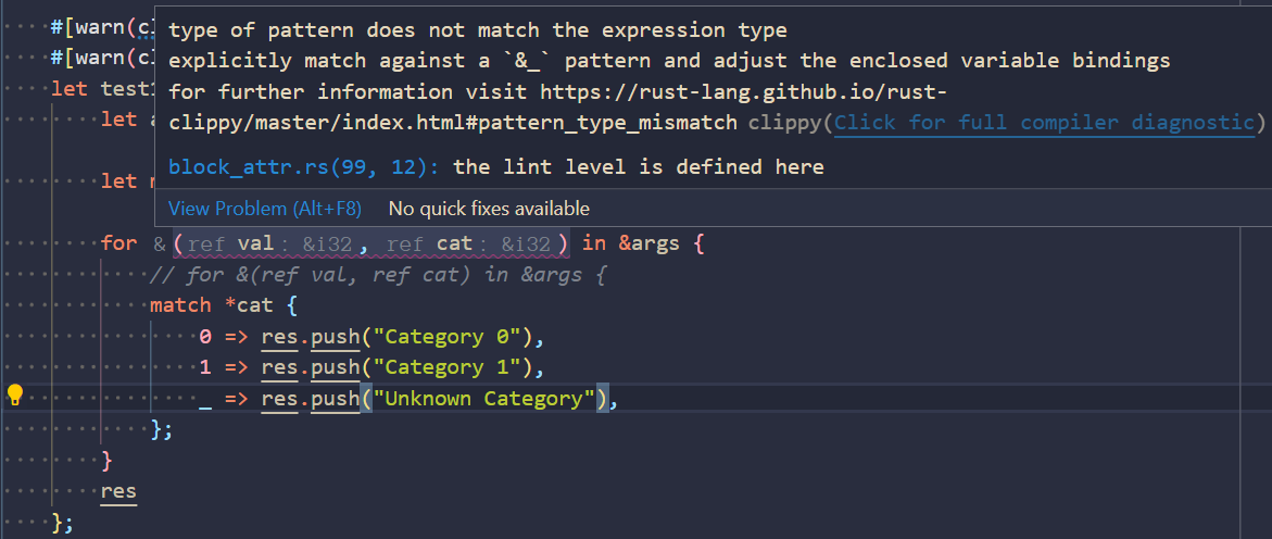 Conflict between `pattern_type_mismatch` and `needless_borrowed ...