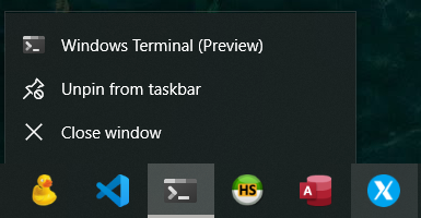 Add Profile shortcuts to taskbar right click menu · Issue #3787 · microsoft/terminal · GitHub