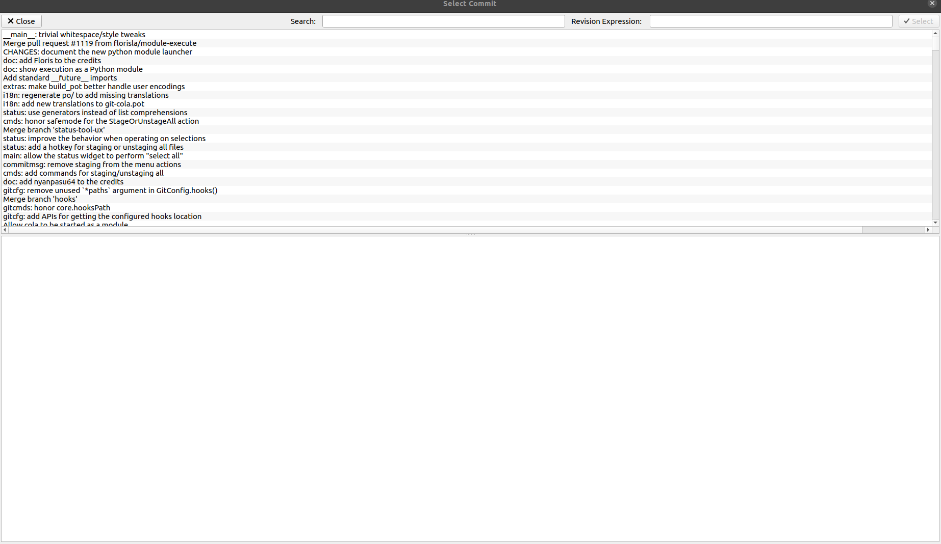 [Feature Request] Search commit titles in "fixup" and "reuse" views · Issue #795 · git-cola/git ...
