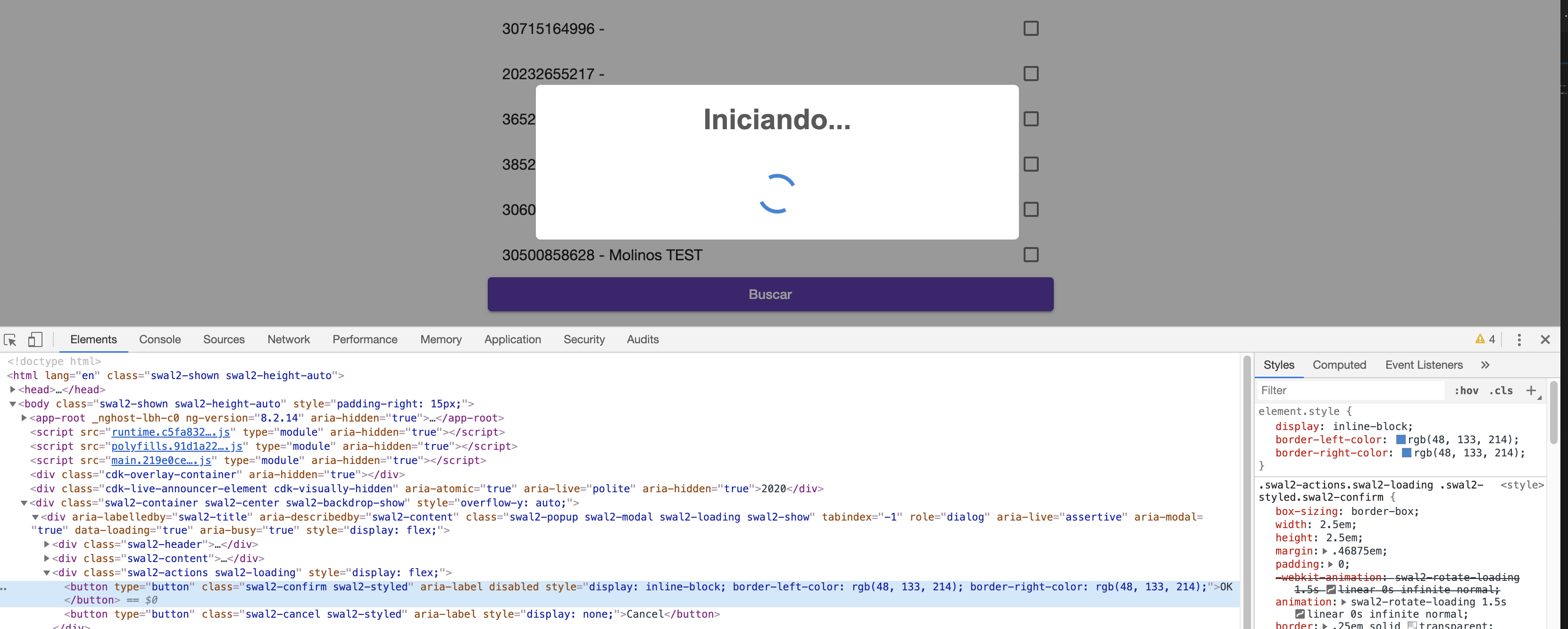 Spinner not been shown on Swal.Update · Issue #1957 · sweetalert2/sweetalert2 · GitHub