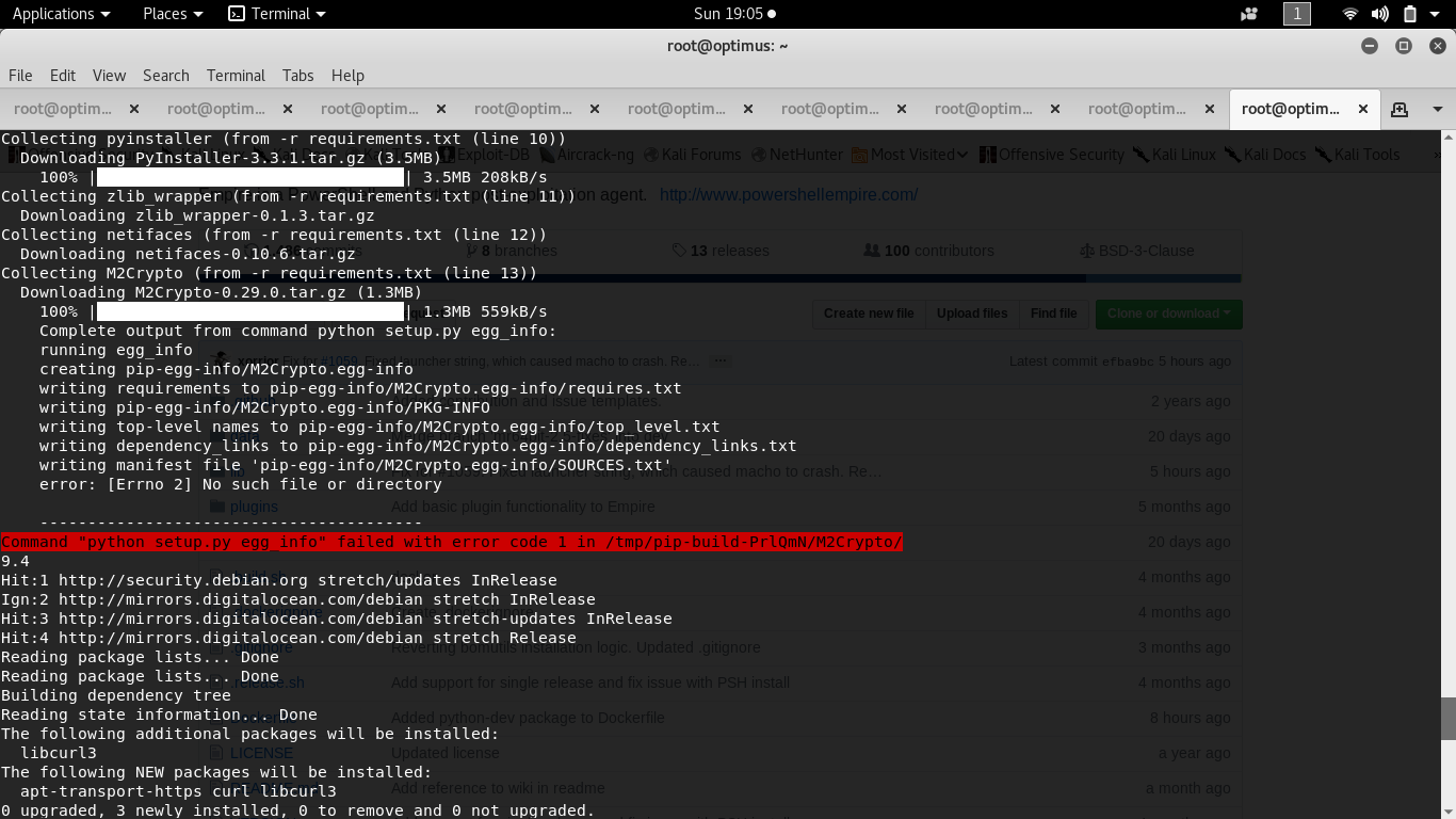 the frame work fails to start · Issue #1058 · EmpireProject/Empire · GitHub