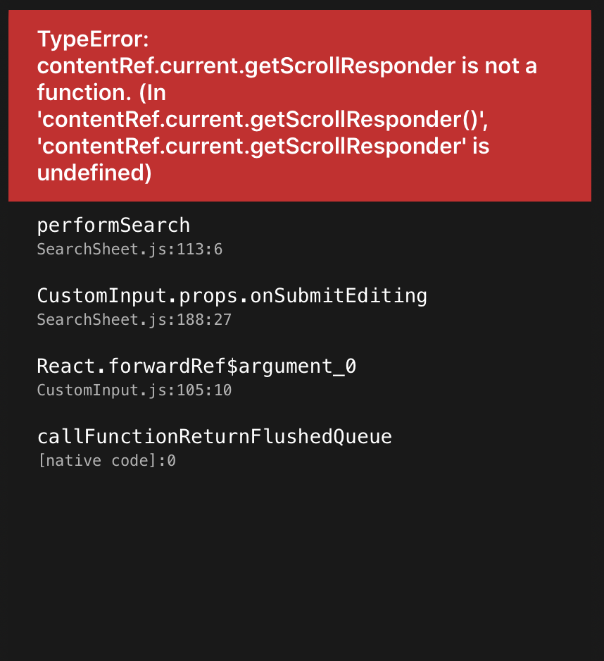 Contentref Current Getscrollresponder Is Not A Function · Issue 247 · Jeremybarbet React Native