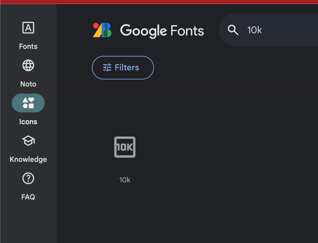 [icons] The "TenK" (10k) icon is incorrectly named "OneKk" · Issue #39537 · mui/material-ui · GitHub