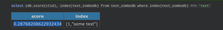 [question] how to use zdb.score with an index on a function · Issue ...