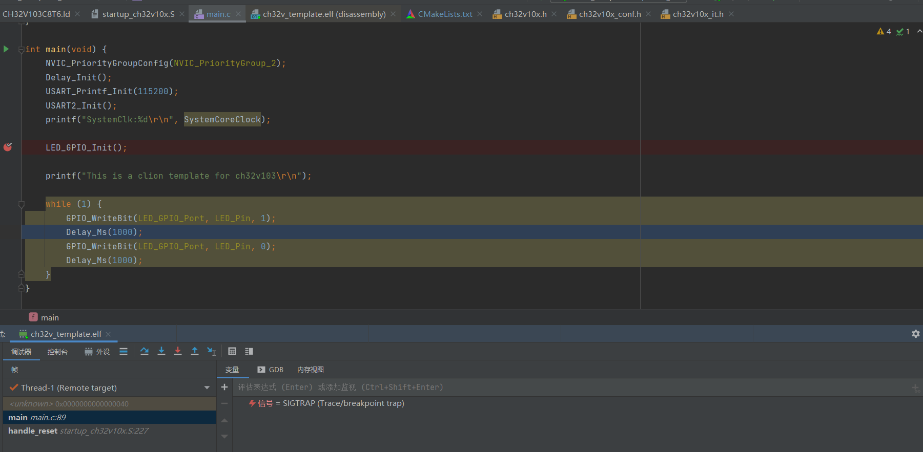 GDB调试不可用 · Issue #2 · kaidegit/CH32V103_Template_ForCLion · GitHub