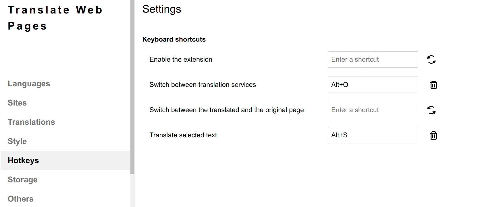 Keyboard Shortcut for Full Webpage Translation is not working · Issue ...