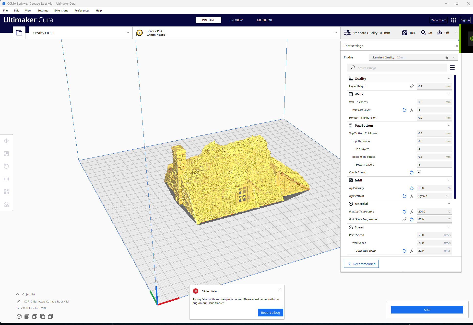 Slicing Error Unable To Slice · Issue 15202 · Ultimaker Cura · Github