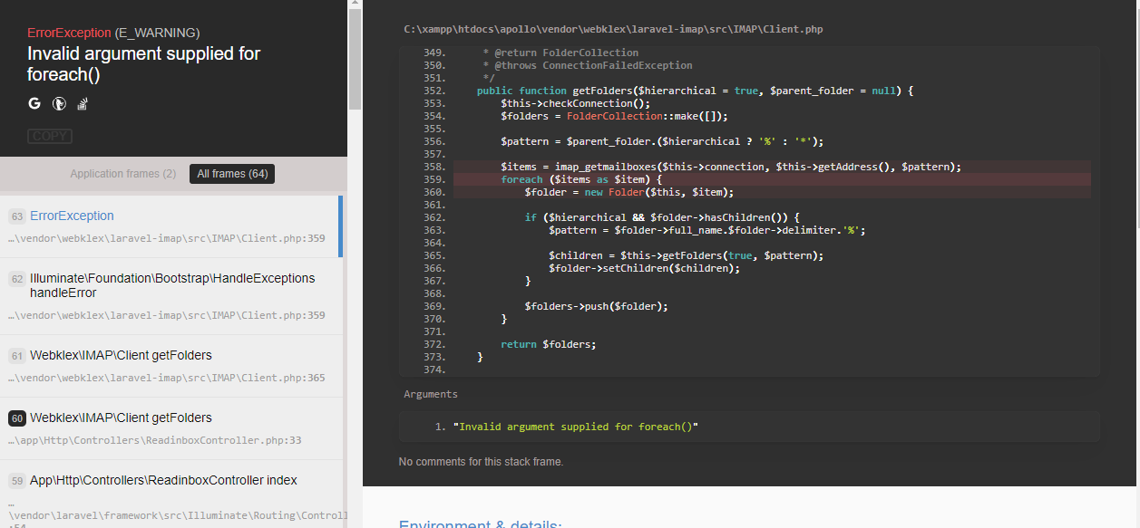 Unable to get folder list from oulook Webklex/laravel-imap1.4 · Issue #201 · Webklex/laravel ...