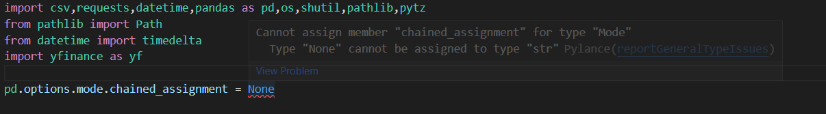 Identifying Issue in code with functioning code · Issue #3493 · microsoft/pylance-release · GitHub