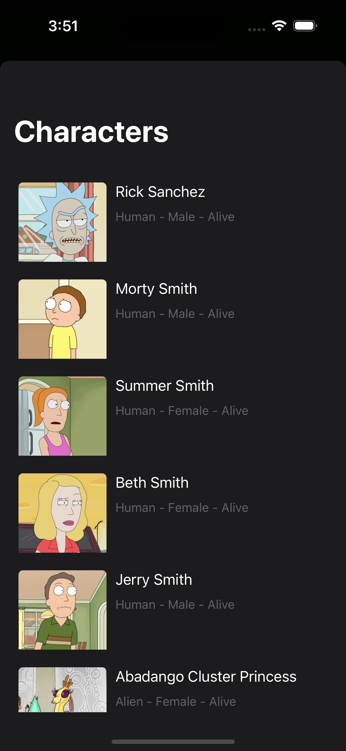 Github Yazan98rick Morty Ios App A Mobile Application For Ios Built Based On Rick And Morty