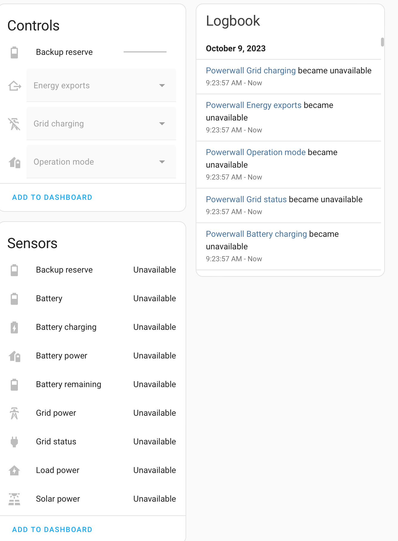 Logbook entries repeatedly reporting entities as unavailable · Issue ...