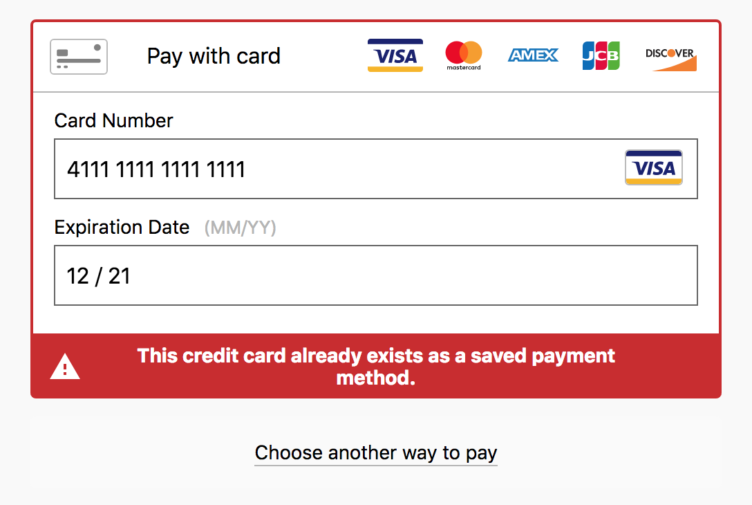 "Transaction failed. Please select a different payment method." error ...